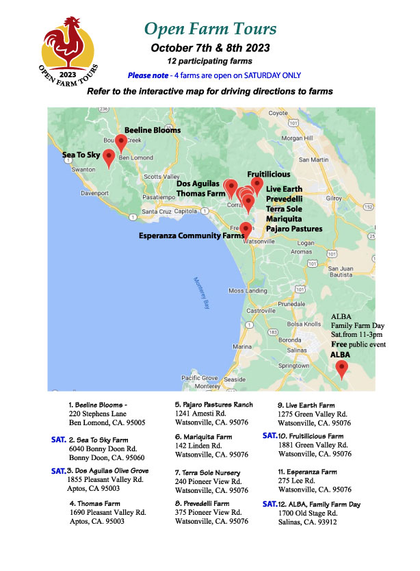 Printable Map – Open Farm Tours
